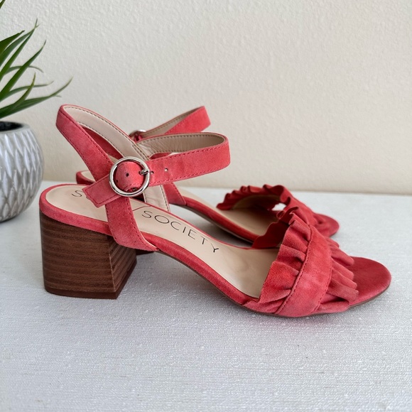 Sole Society | Shoes | Sole Society Scyler Coral Suede Ruffled Ankle ...